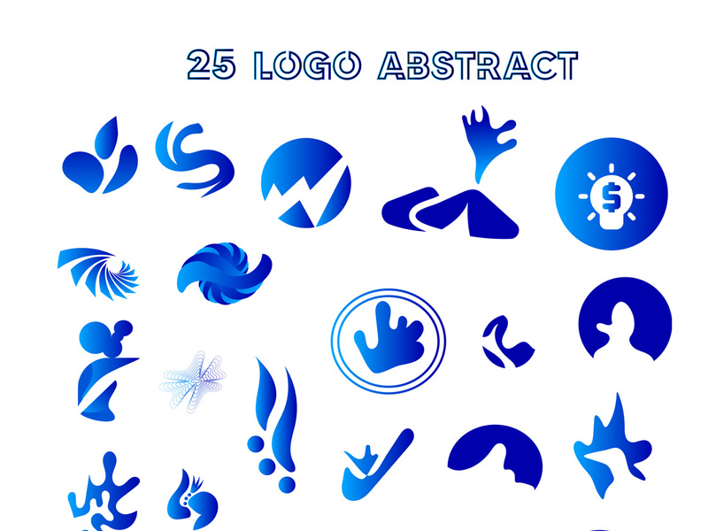 25 abstract logos in gradient blue by Frilia Lingga ~ EpicPxls
