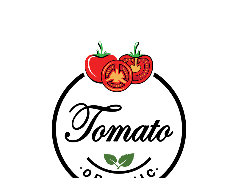 tomato logo design template illustration vector by ~ EpicPxls