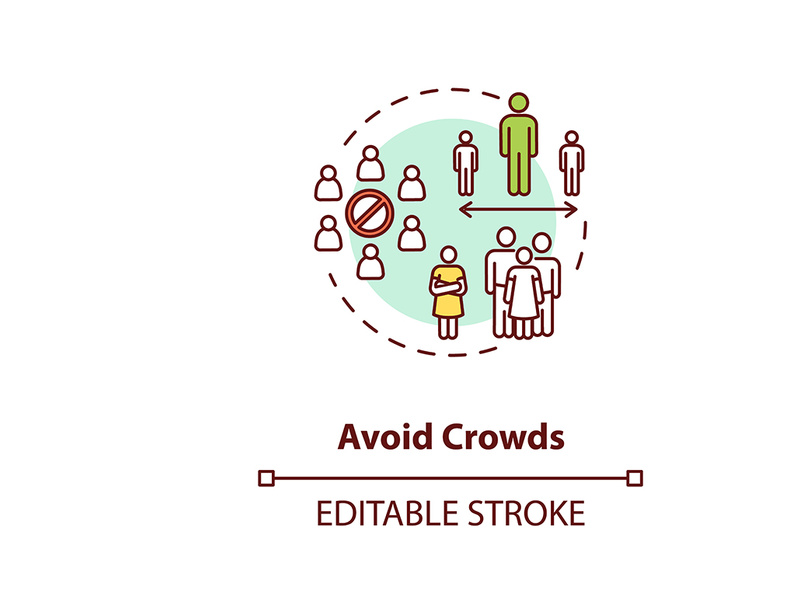 Avoid crowds concept icon by bsd studio ~ EpicPxls