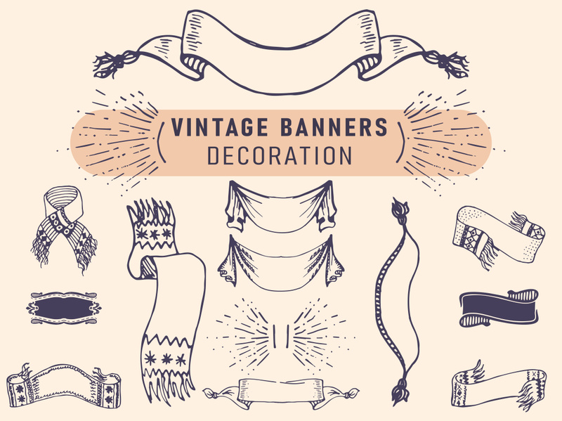 Vintage Banners Decoration by Gold_Finch_Studio ~ EpicPxls
