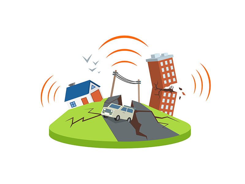 Earthquake in city cartoon vector illustration by The Img ~ EpicPxls
