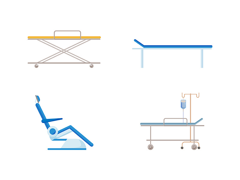 Hospital bed flat color vector object set by The Img ~ EpicPxls