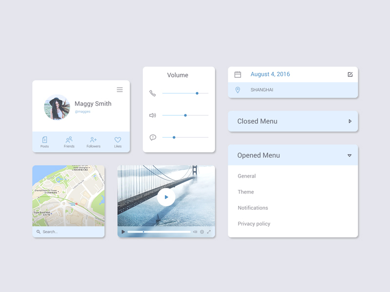 Light Widgets UI Kit by EpicCoders ~ EpicPxls