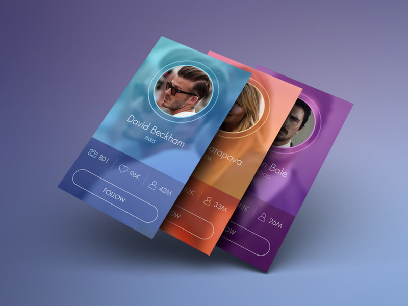 Celebrity profiles iOS mockups by EpicCoders ~ EpicPxls