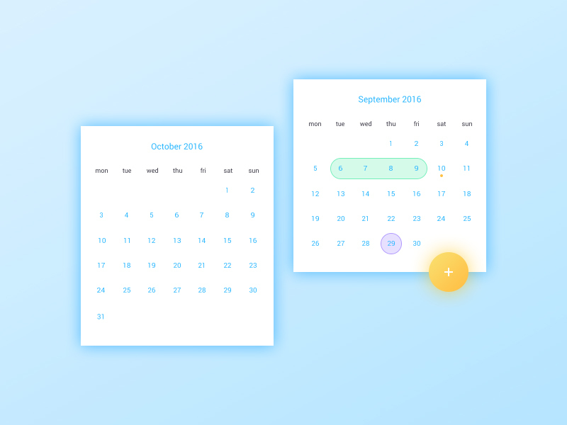 Date picker UI Set by EpicCoders ~ EpicPxls