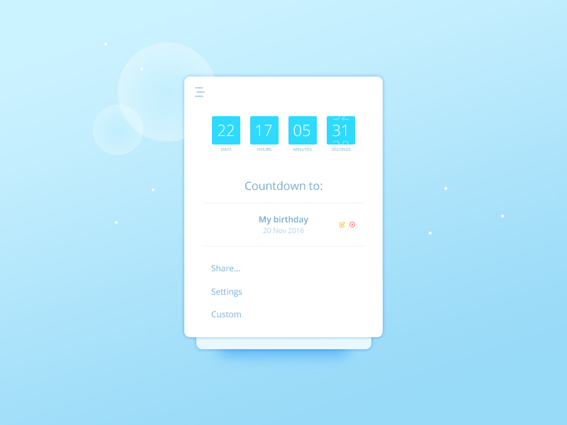 Countdown Widget UI by EpicCoders ~ EpicPxls