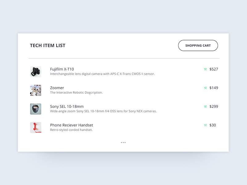 E-commerce product list UI by EpicCoders ~ EpicPxls