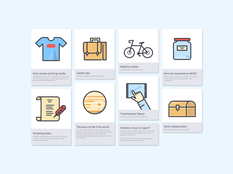 Cards Grid UI by EpicCoders ~ EpicPxls