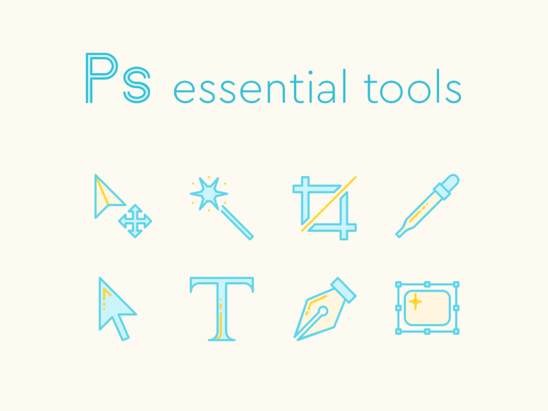 Essential Photoshop Tools Icons by EpicCoders ~ EpicPxls