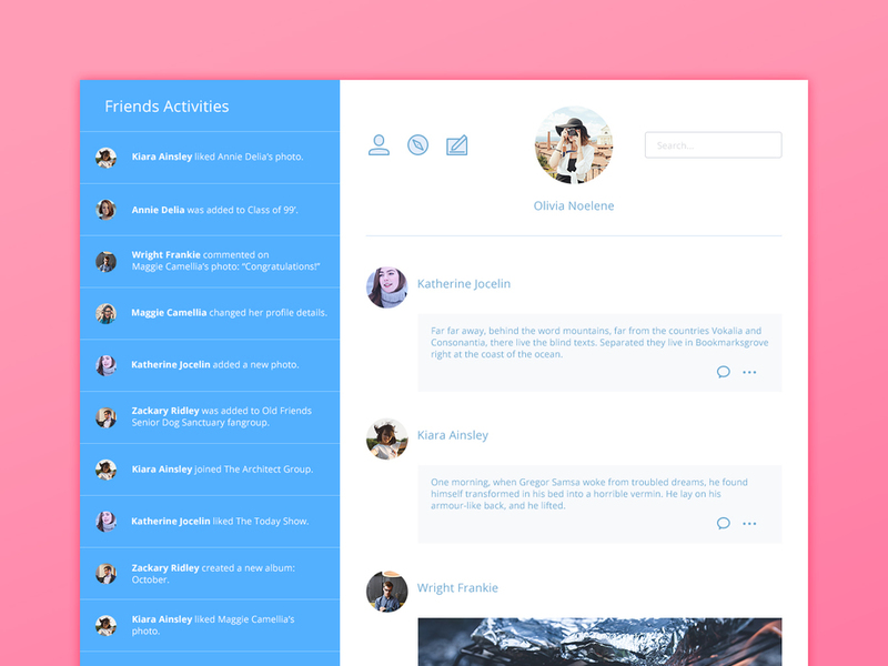 Social Media Activity Feed UI by EpicCoders ~ EpicPxls
